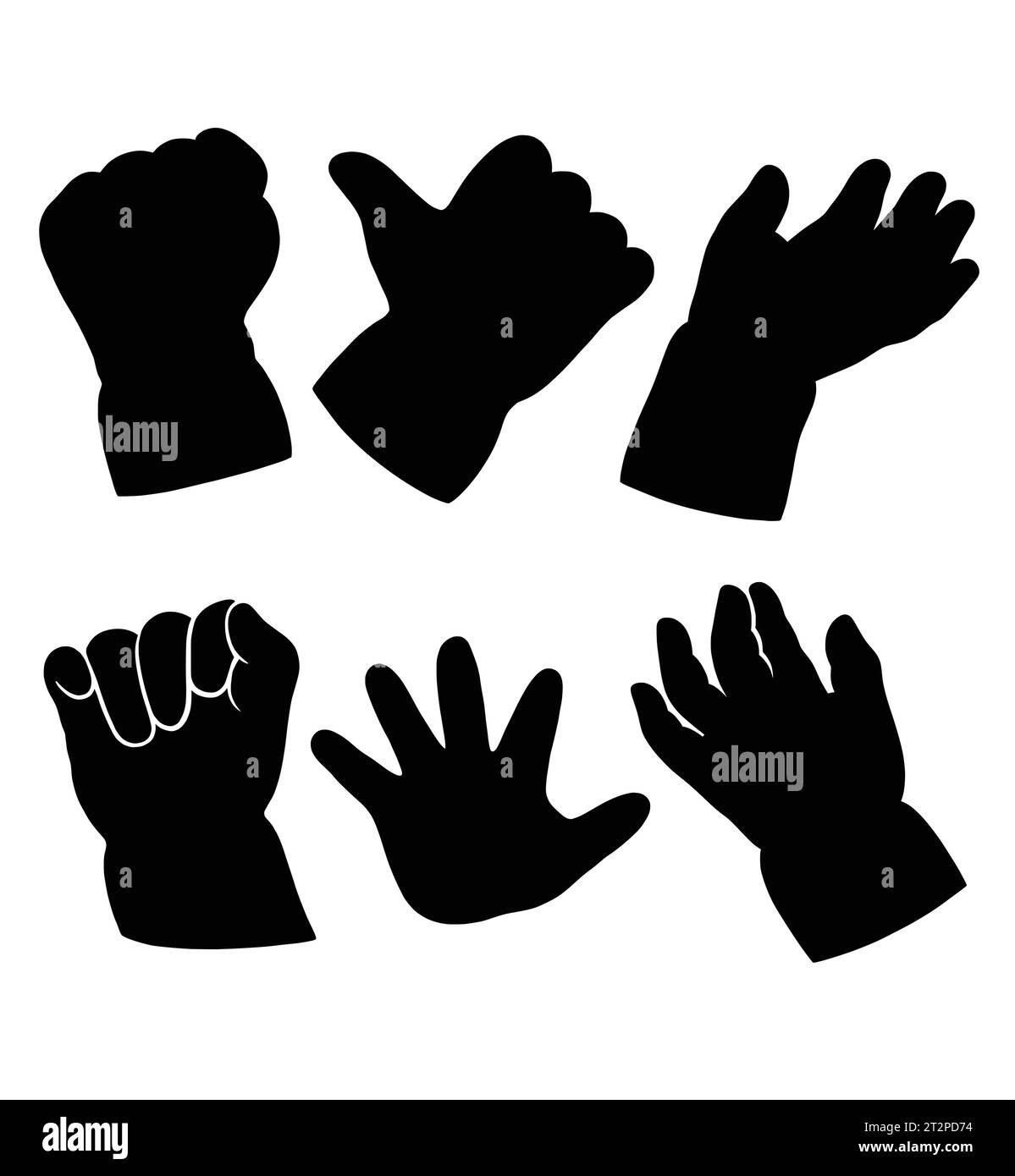 baby hand sign and symbol fingers gesture silhouette Stock Vector Image ...