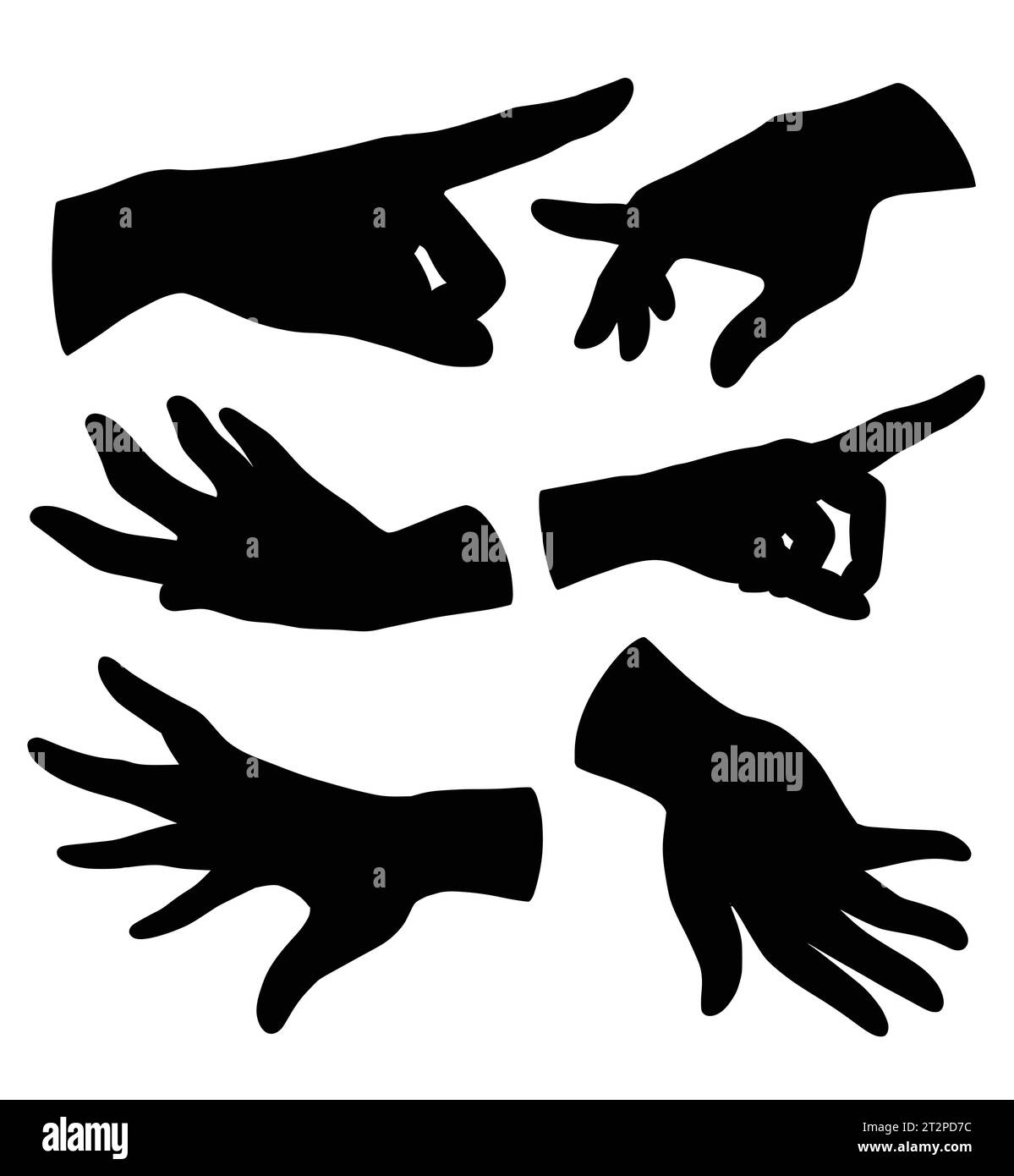 hand sign and symbol fingers gesture silhouette Stock Vector Image ...
