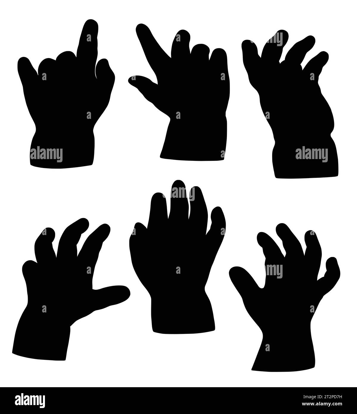 baby hand sign and symbol fingers gesture silhouette Stock Vector Image ...