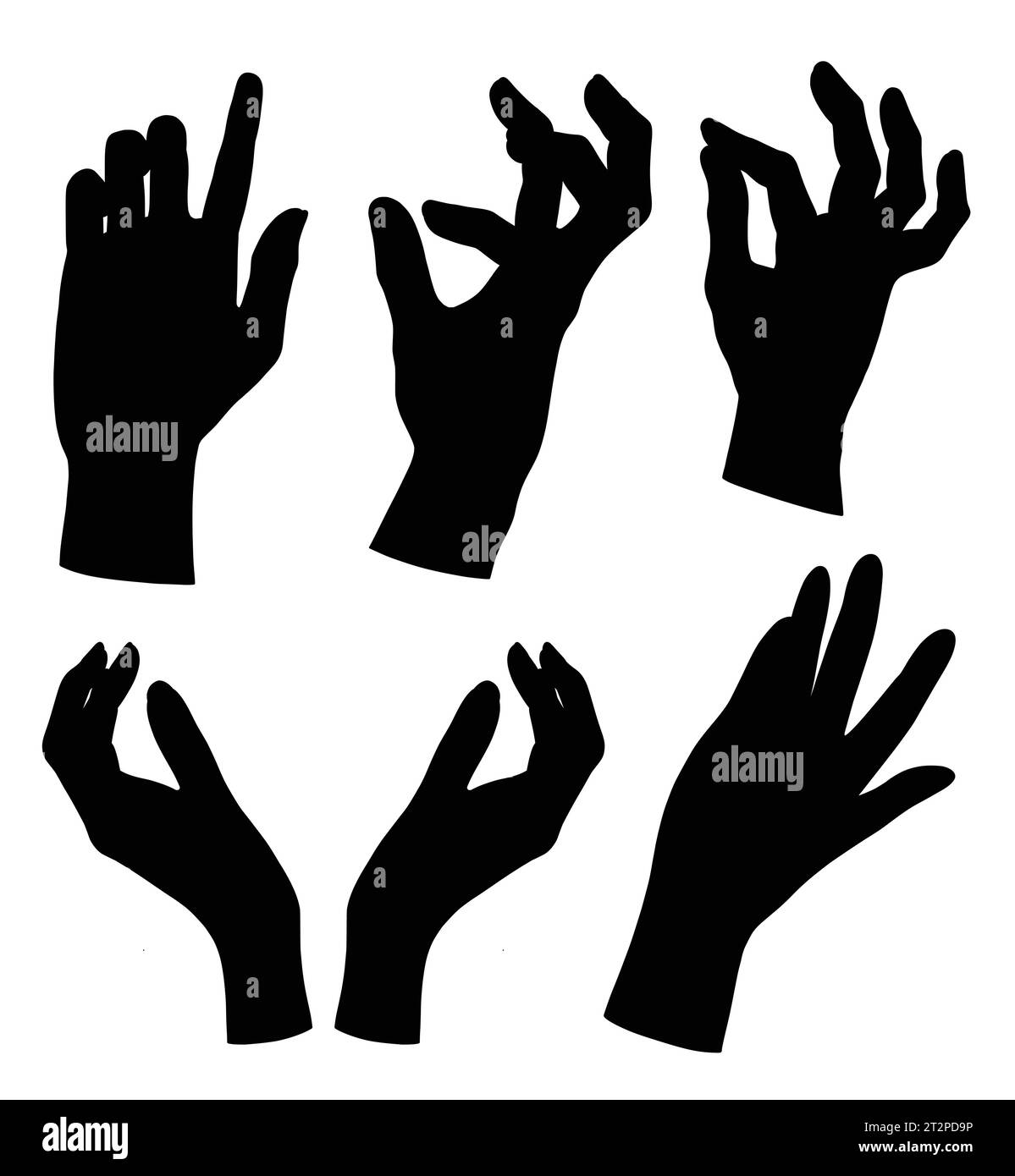 hand sign and symbol fingers gesture silhouette Stock Vector Image ...