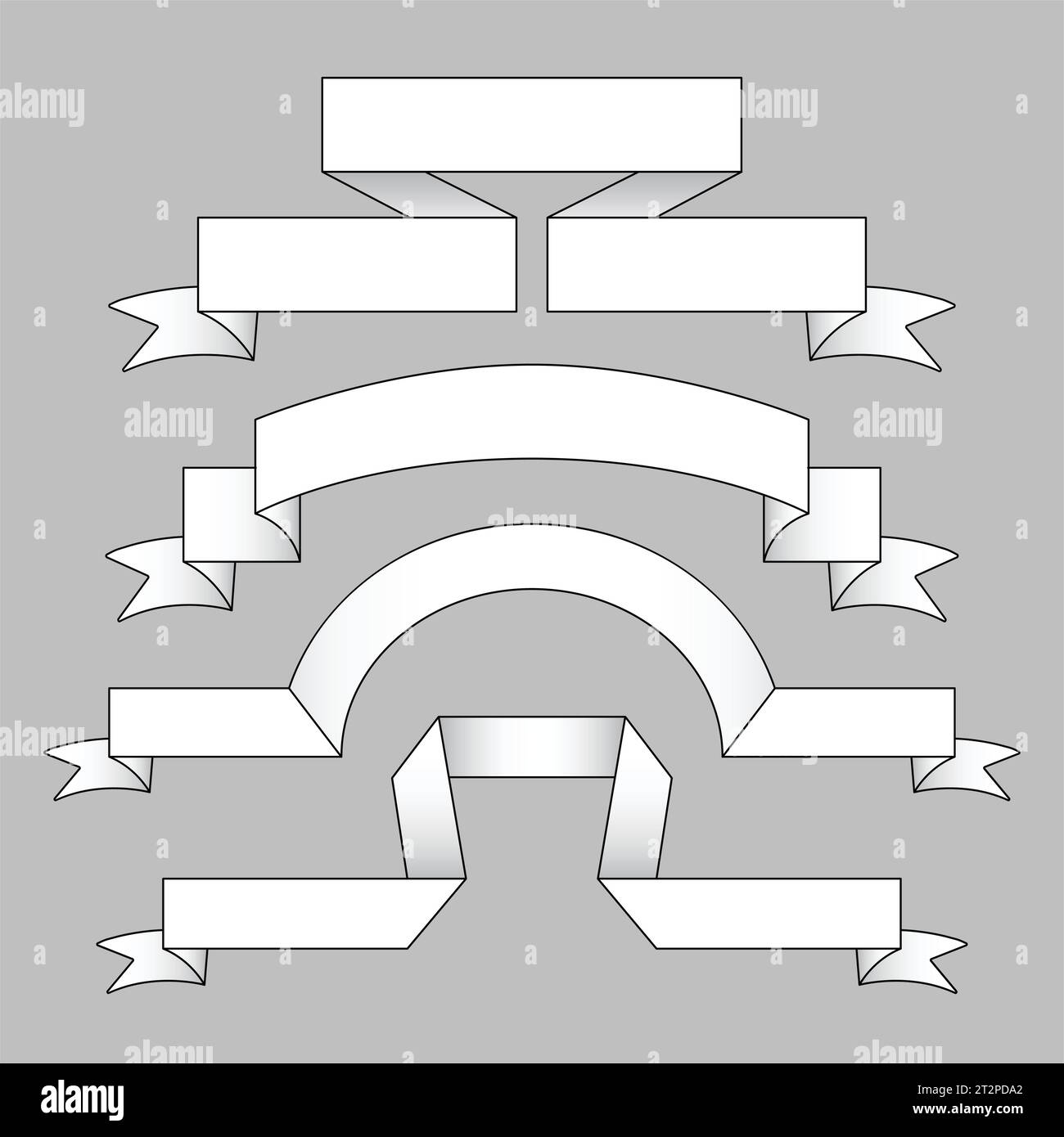 ribbon paper scroll label template silhouette illustration Stock Vector ...