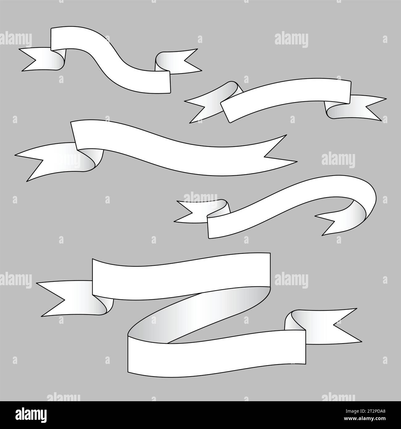 ribbon paper scroll label template silhouette illustration Stock Vector ...