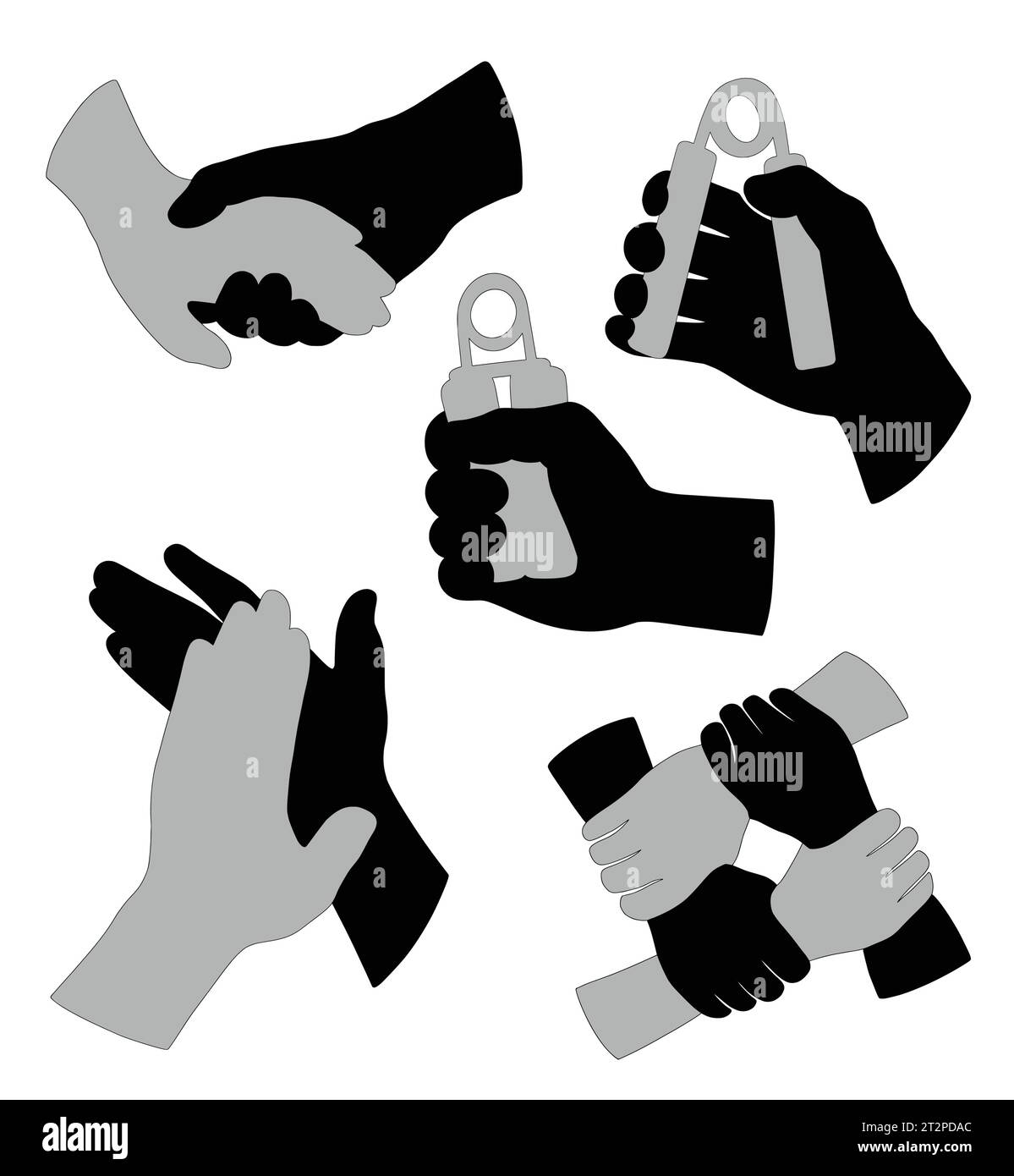 hand sign and symbol fingers gesture silhouette Stock Vector Image ...