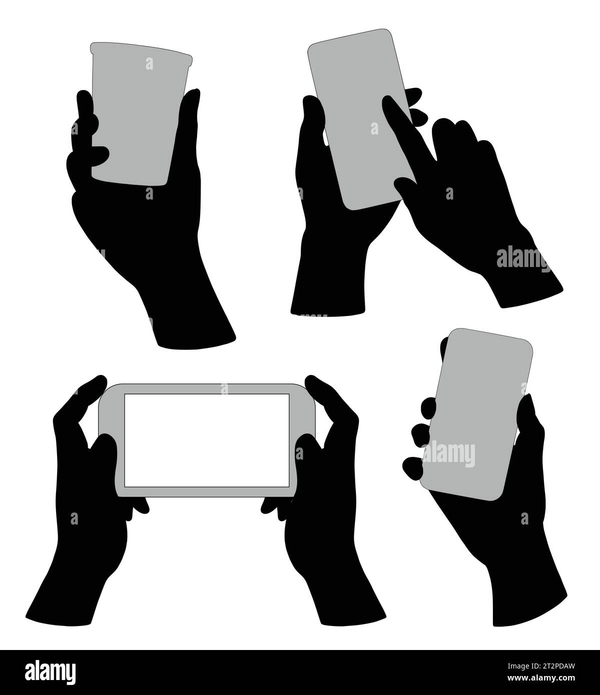 hand sign and symbol fingers gesture silhouette Stock Vector Image ...