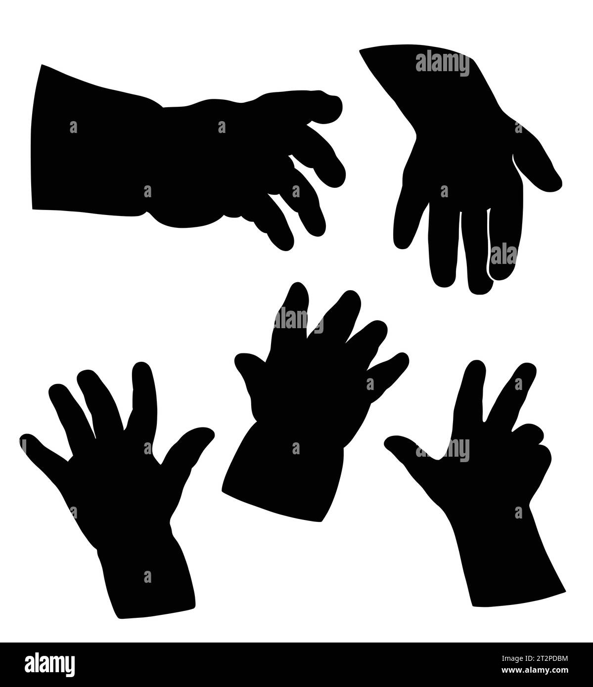 baby hand sign and symbol fingers gesture silhouette Stock Vector Image ...