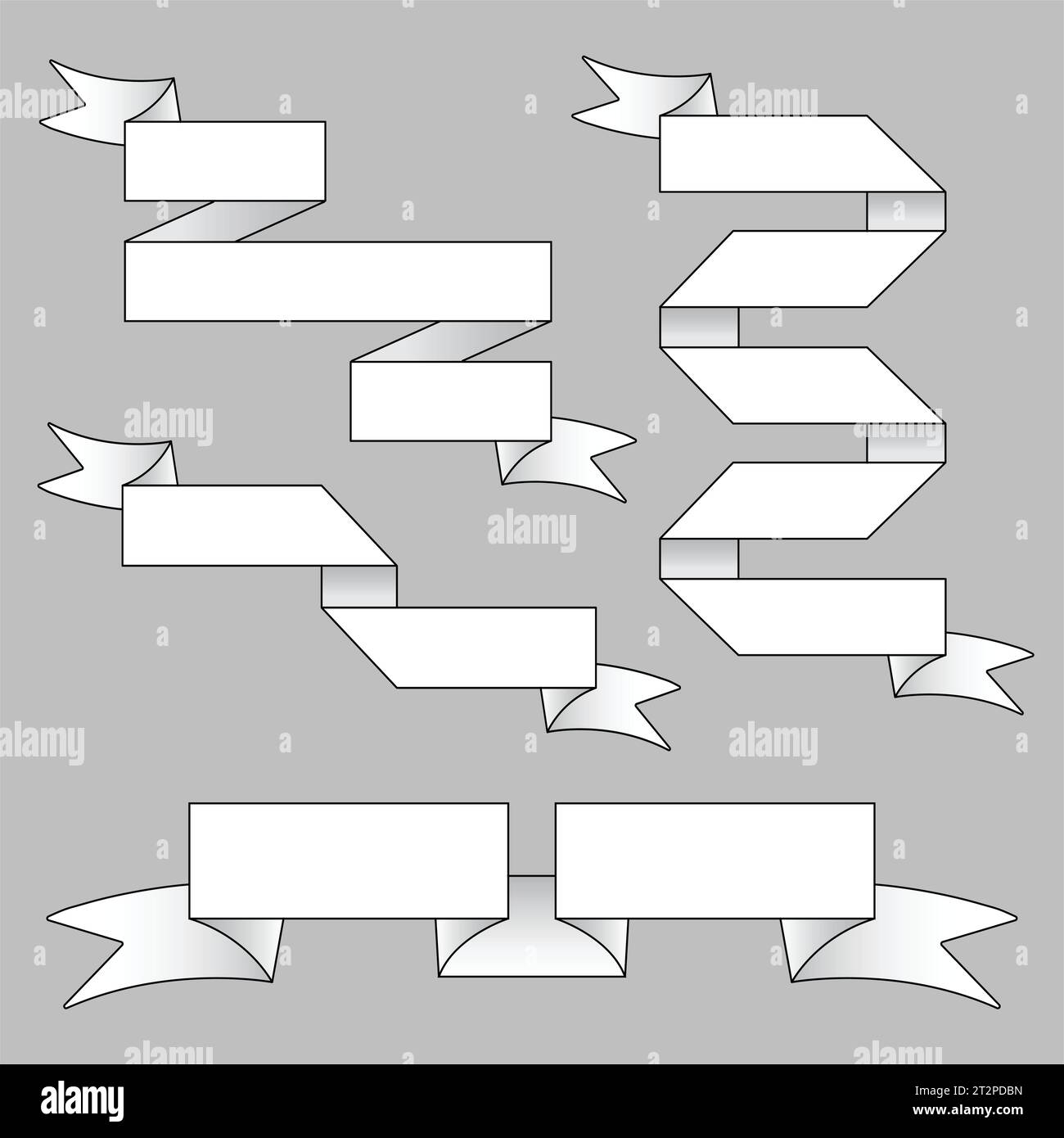 ribbon paper scroll label template silhouette illustration Stock Vector ...