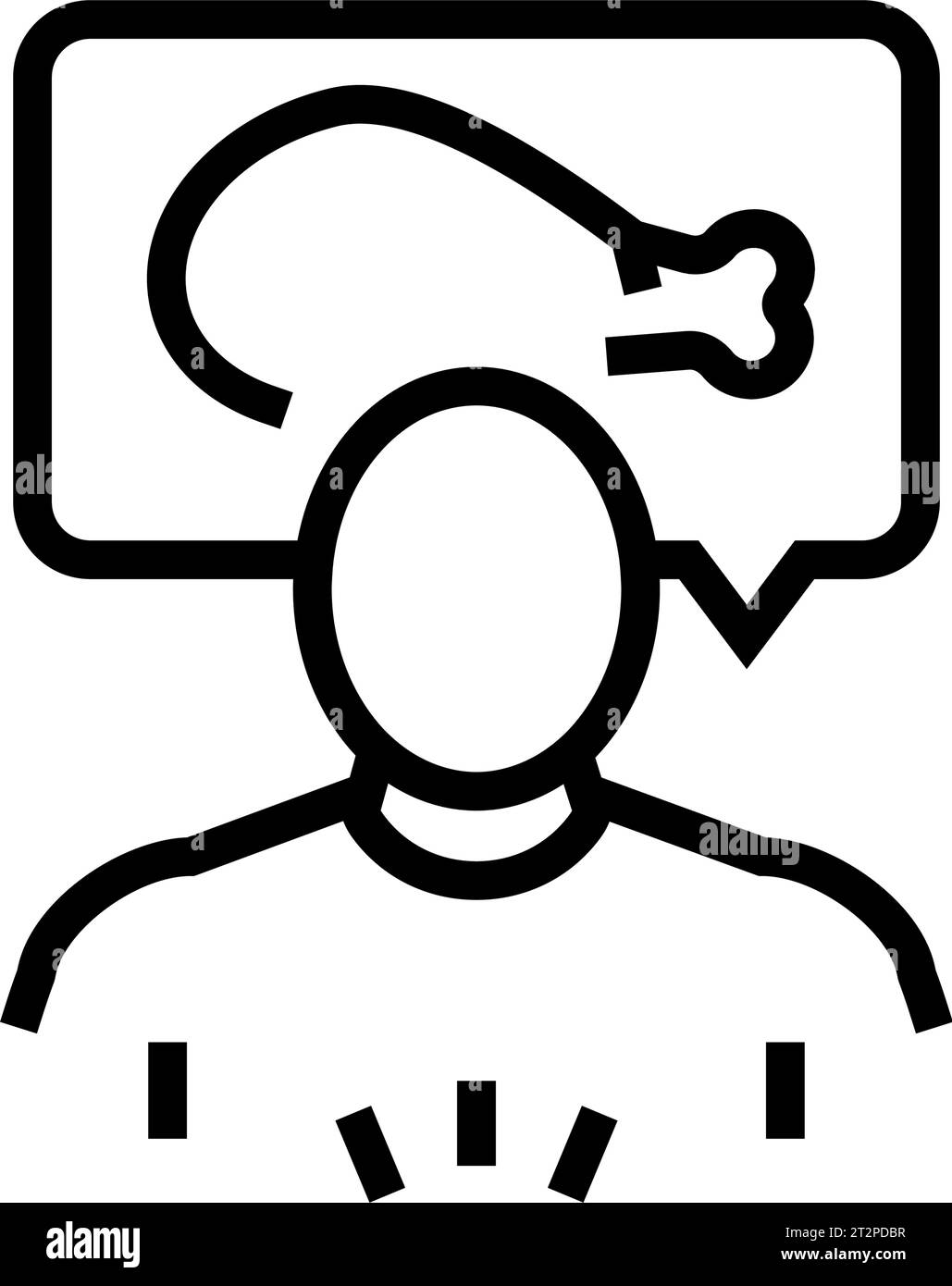 excessive hunger disease symptom line icon vector illustration Stock ...