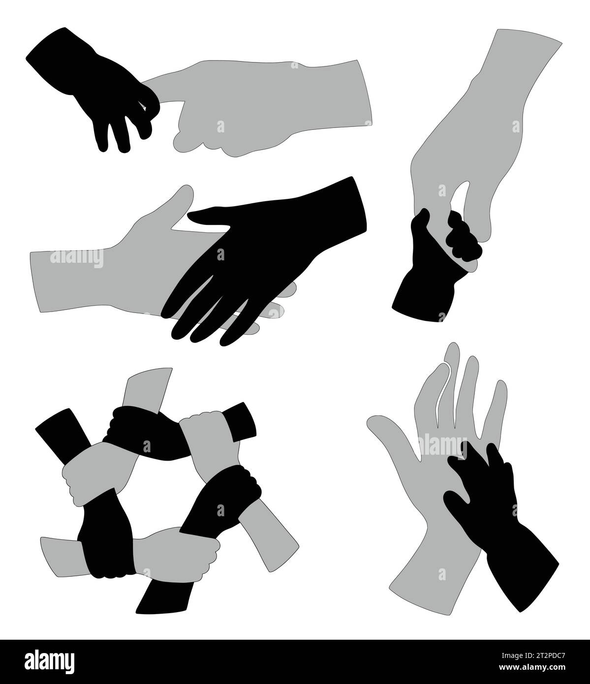 hand sign and symbol fingers gesture silhouette Stock Vector Image ...