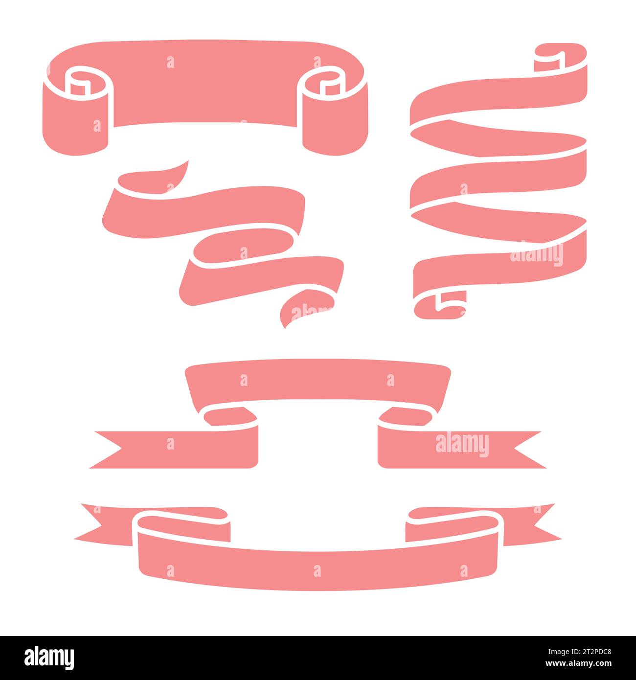 ribbon paper scroll label template silhouette illustration Stock Vector ...