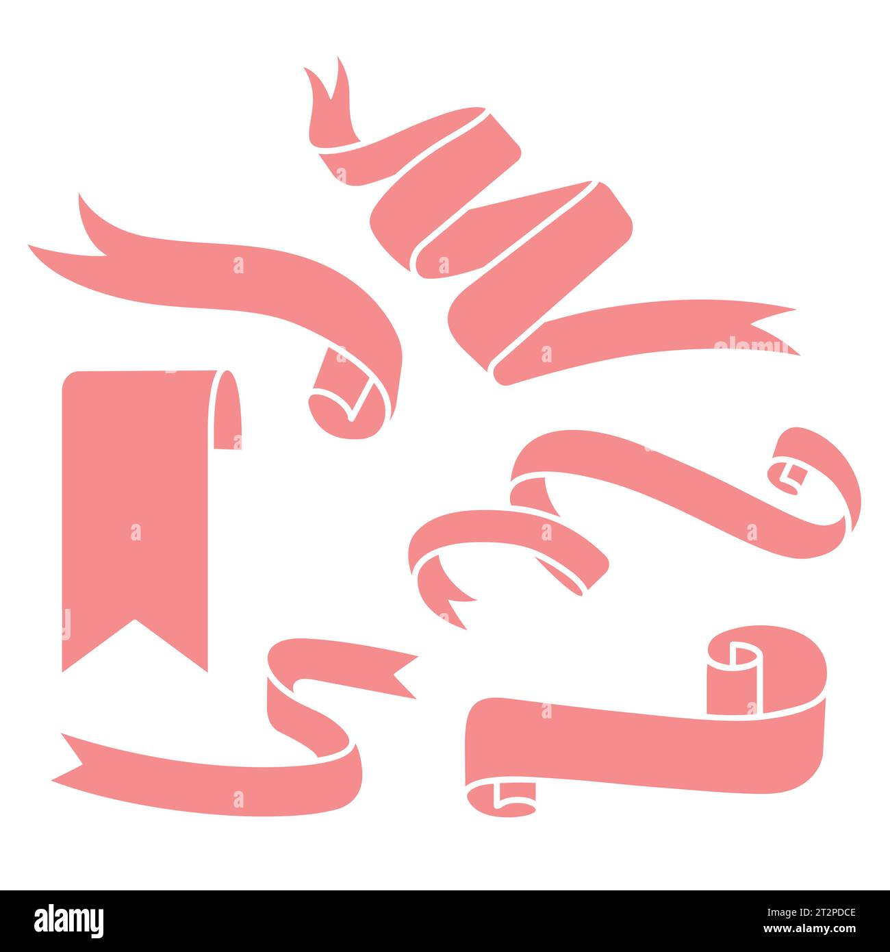 ribbon paper scroll label template silhouette illustration Stock Vector ...