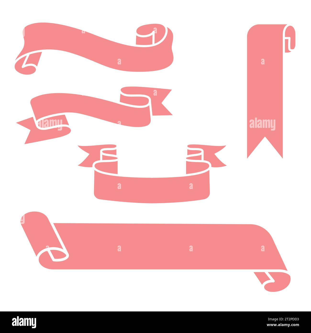 ribbon paper scroll label template silhouette illustration Stock Vector ...