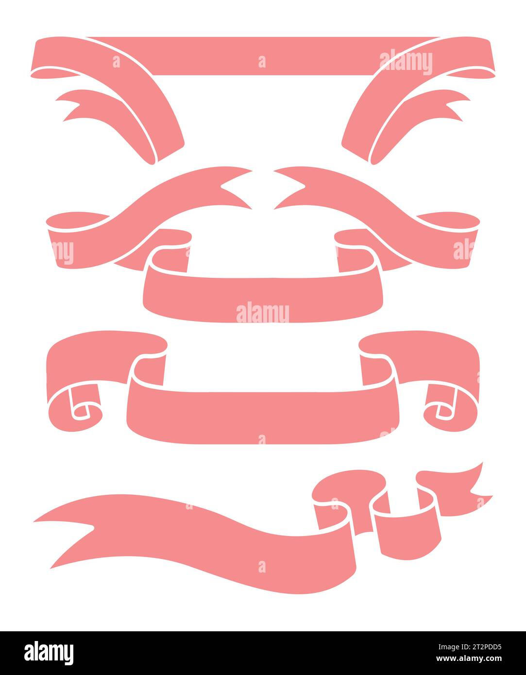 ribbon paper scroll label template silhouette illustration Stock Vector ...