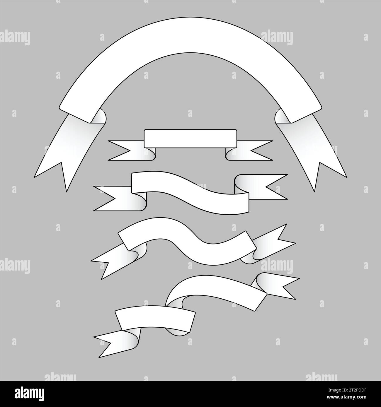 ribbon paper scroll label template silhouette illustration Stock Vector ...