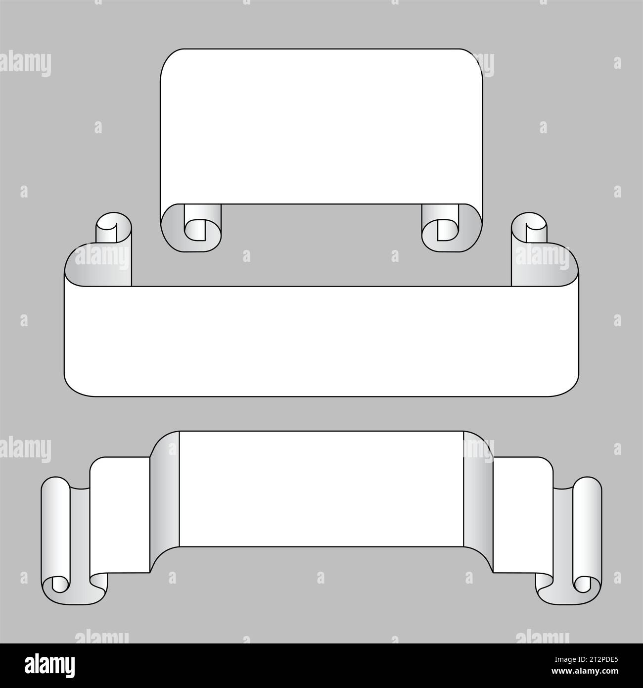 ribbon paper scroll label template silhouette illustration Stock Vector ...