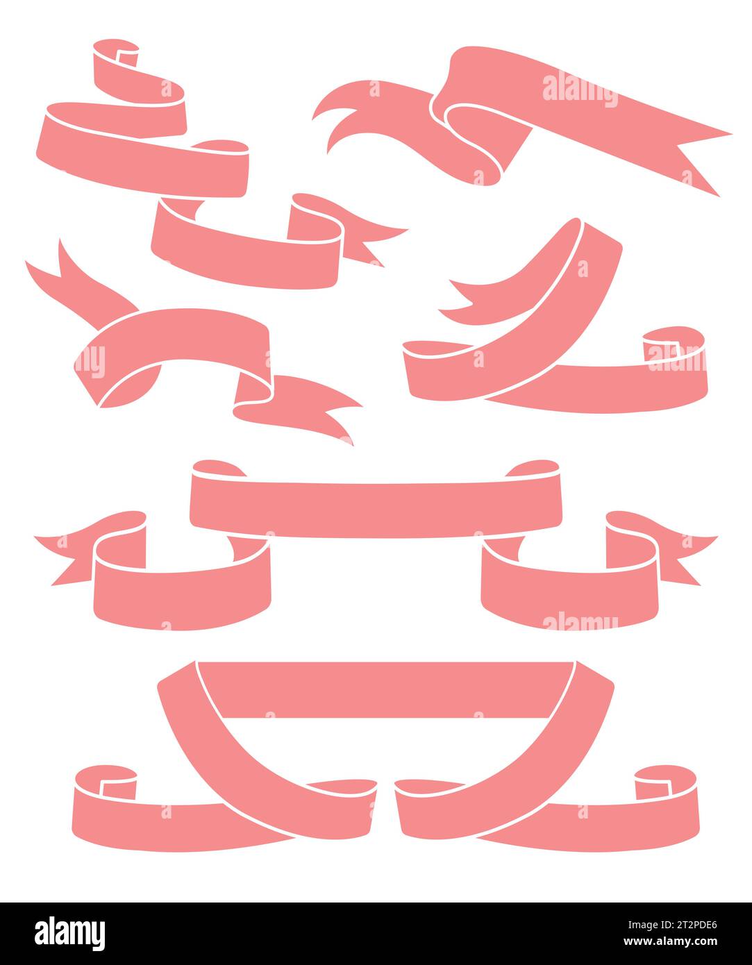 ribbon paper scroll label template silhouette illustration Stock Vector ...