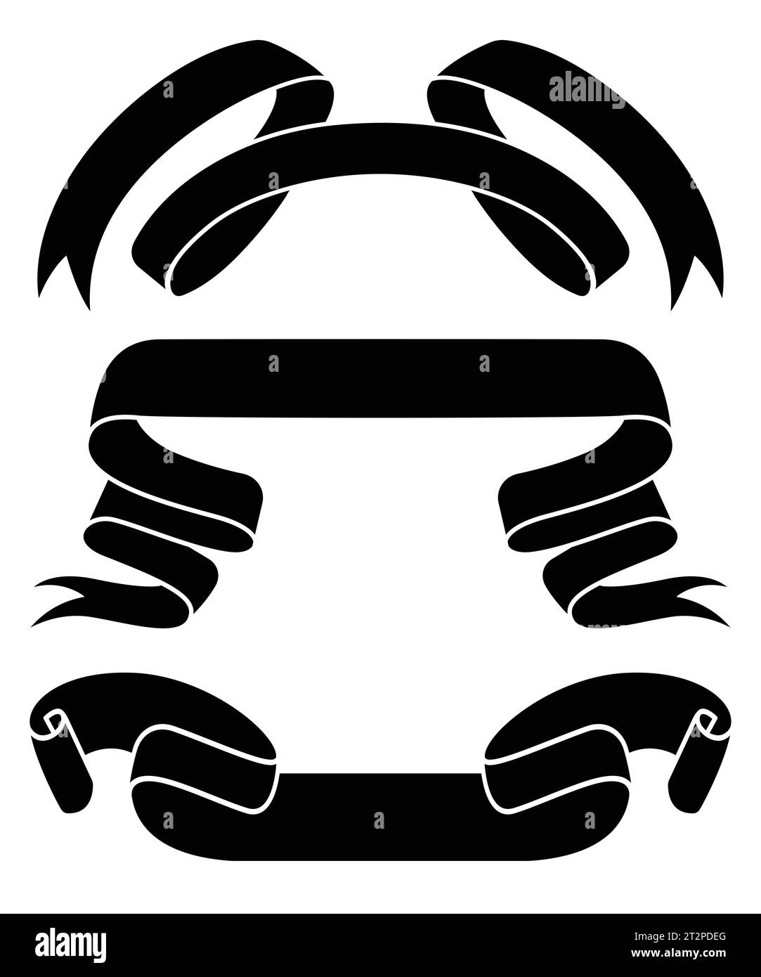 ribbon paper scroll label template silhouette illustration Stock Vector ...