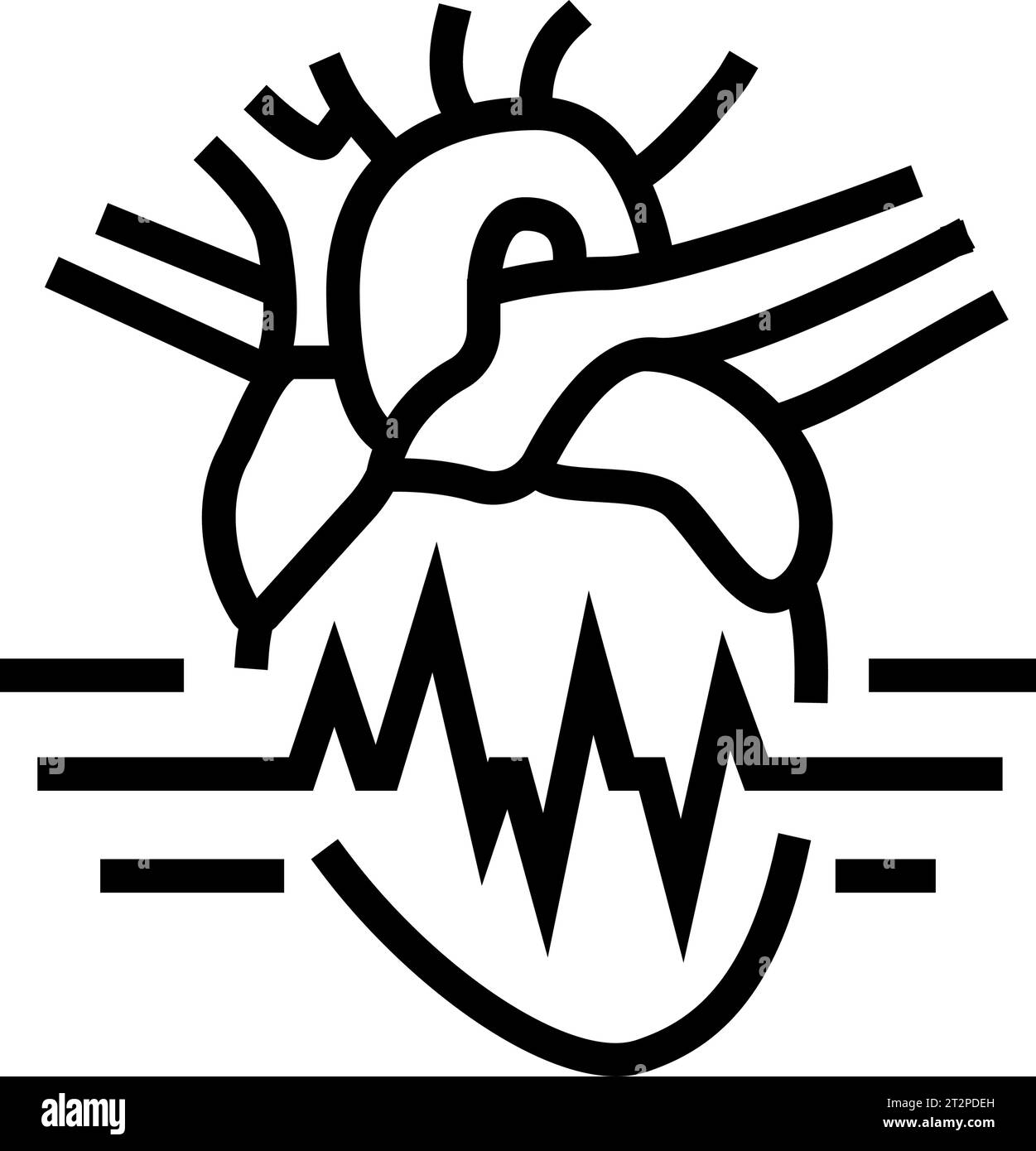 rapid heartbeat palpitations disease symptom line icon vector ...