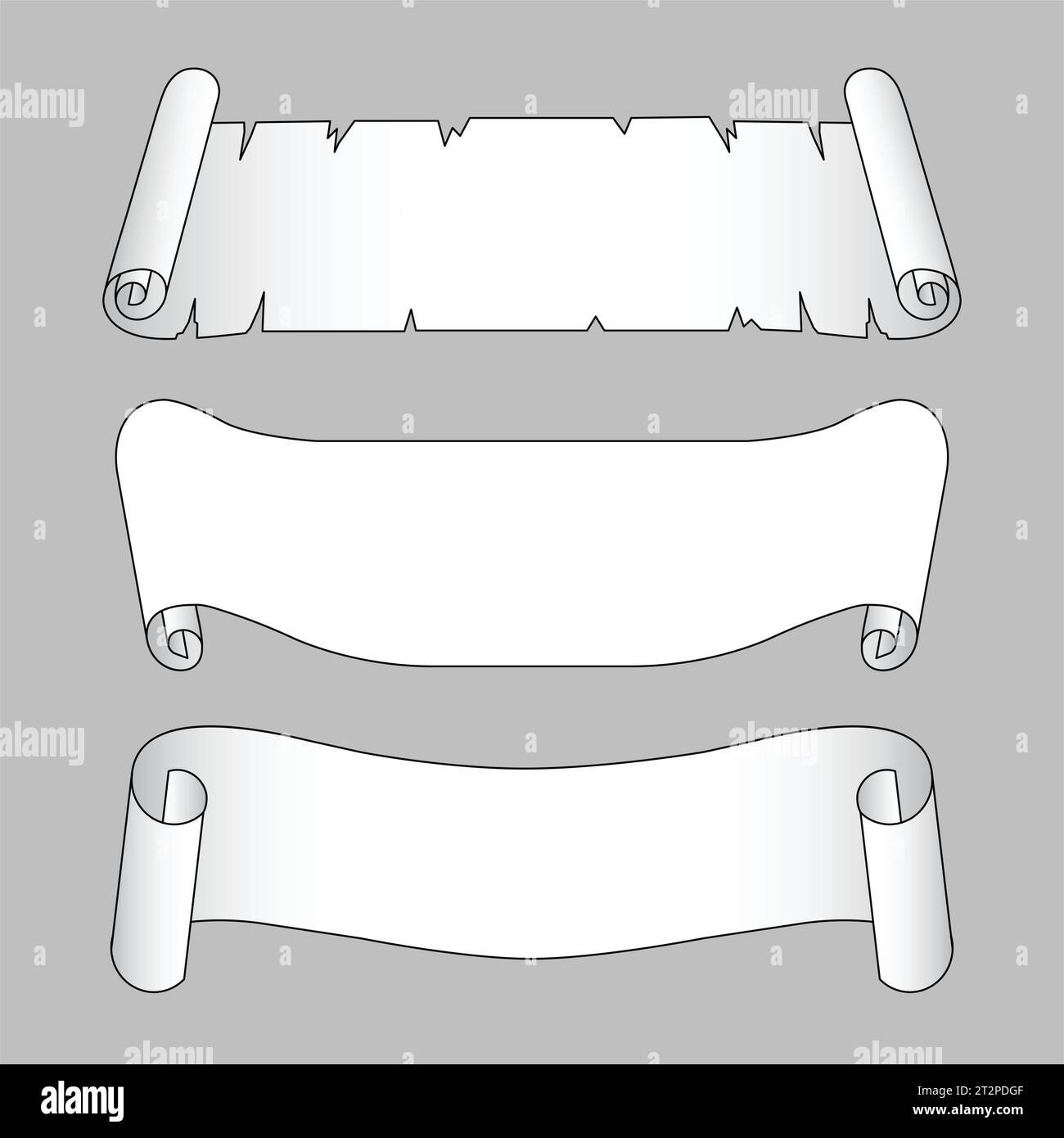 ribbon paper scroll label template silhouette illustration Stock Vector ...