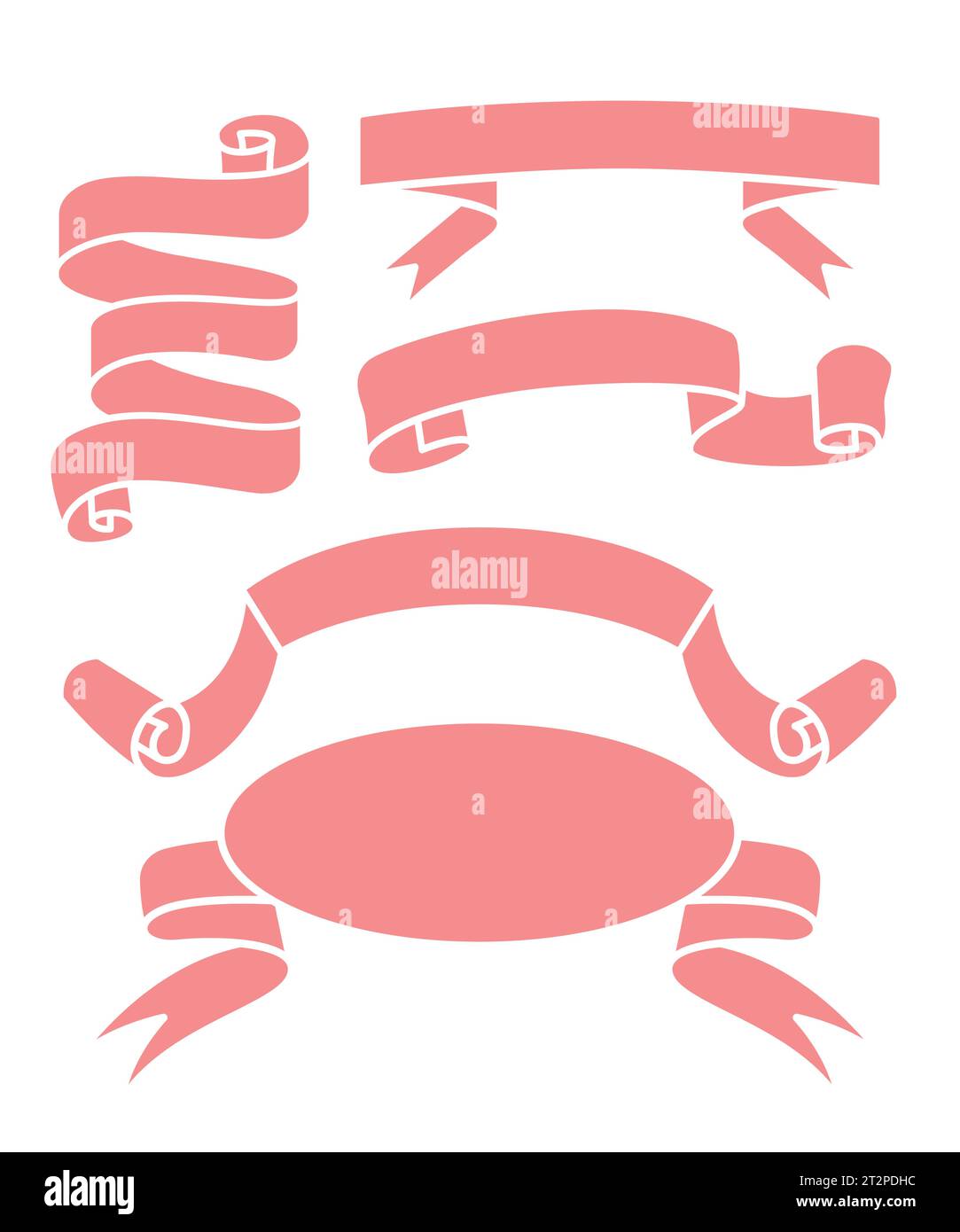 ribbon paper scroll label template silhouette illustration Stock Vector ...