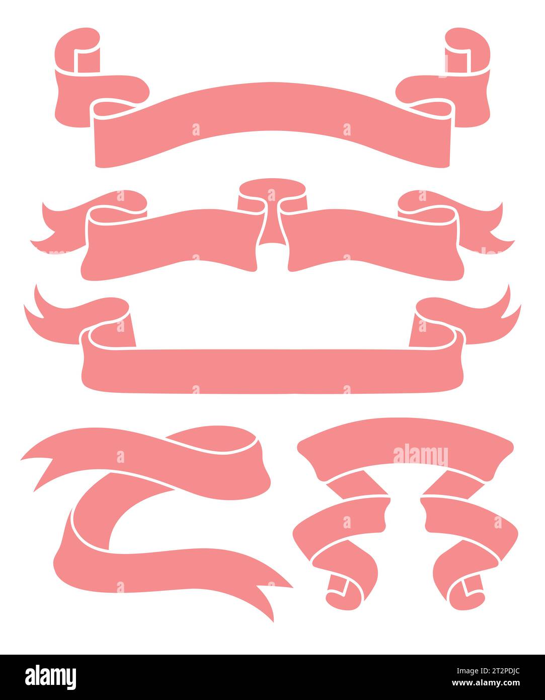 ribbon paper scroll label template silhouette illustration Stock Vector ...