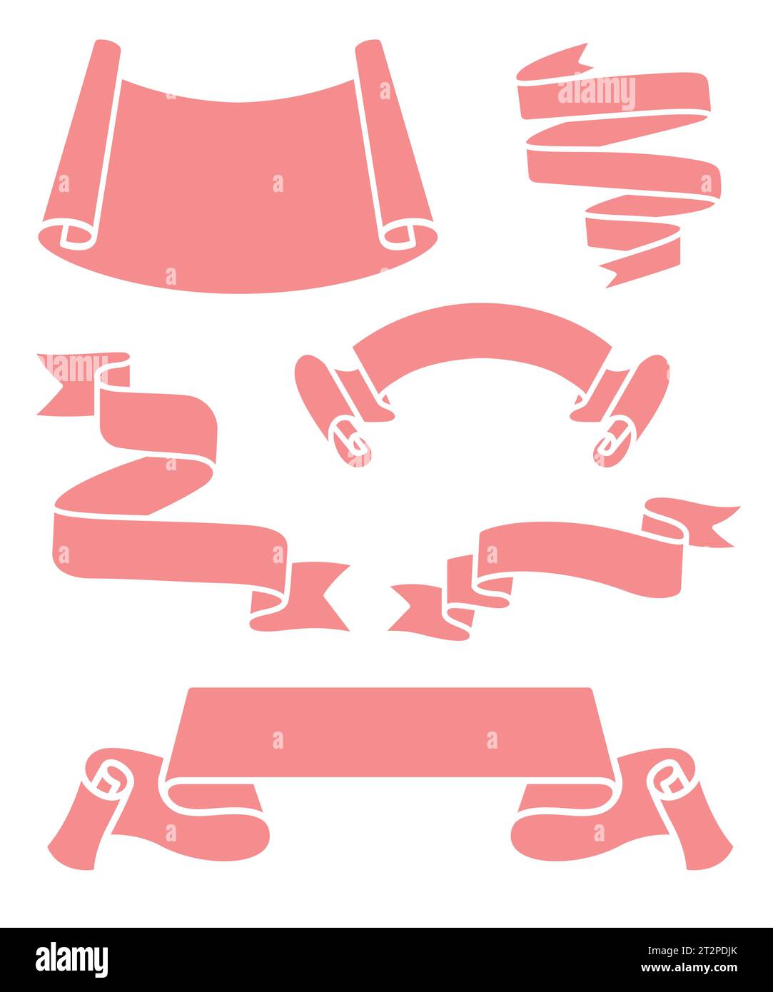 ribbon paper scroll label template silhouette illustration Stock Vector ...