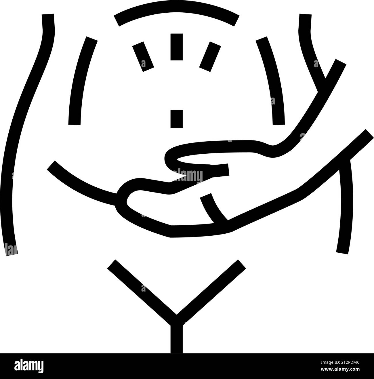 swollen abdomen disease symptom line icon vector illustration Stock ...