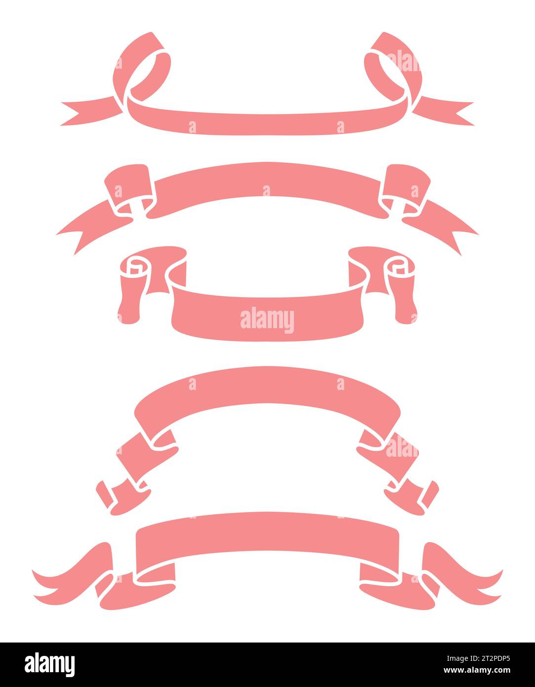 ribbon paper scroll label template silhouette illustration Stock Vector ...