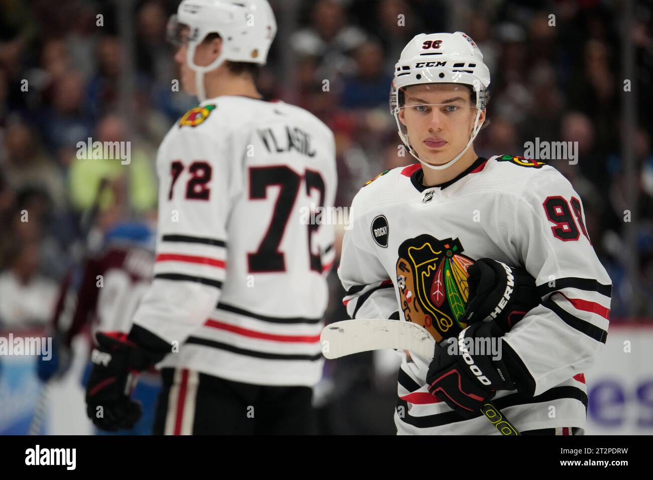 Chicago Blackhawks center Connor Bedard (98) in the second period of an ...
