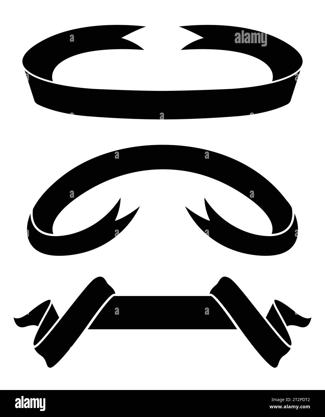 ribbon paper scroll label template silhouette illustration Stock Vector ...