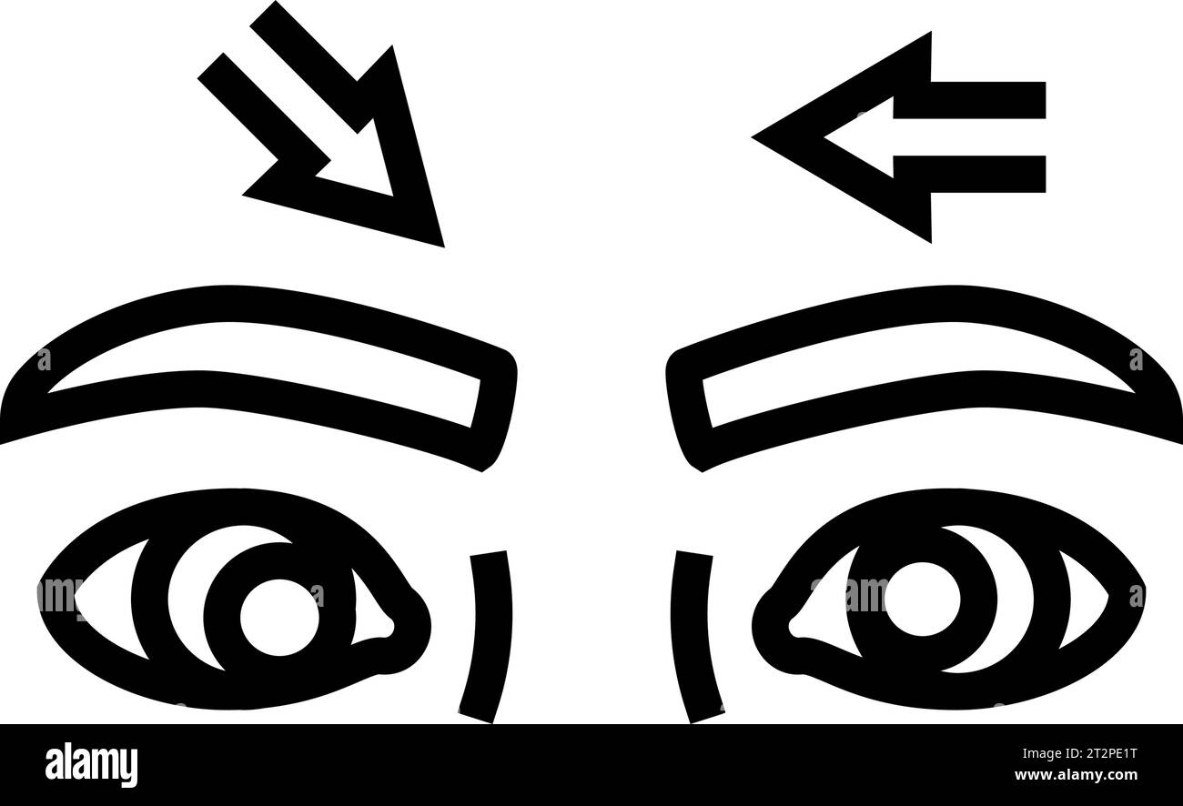 uncontrolled eye movements disease symptom line icon vector ...