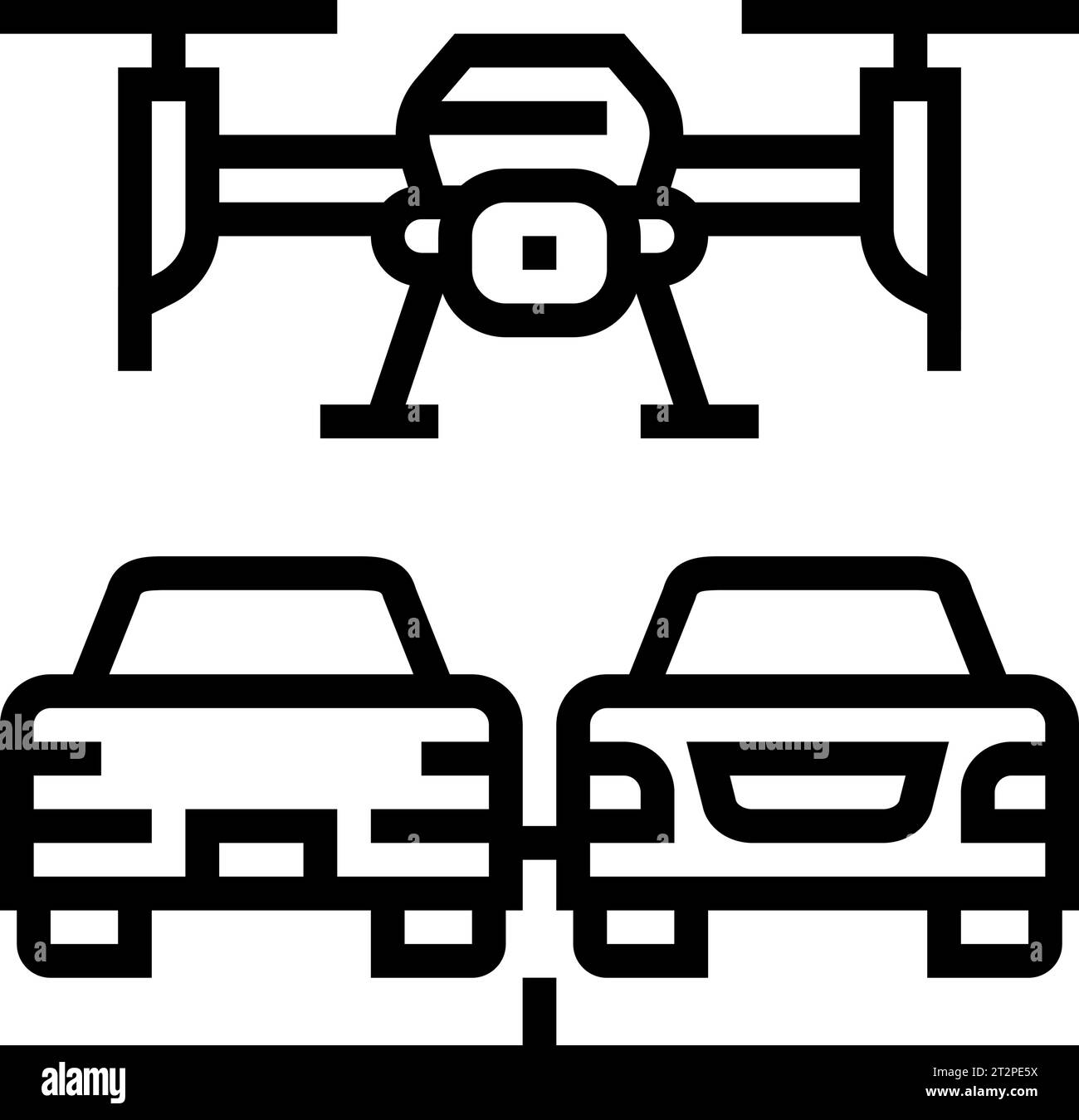 traffic monitoring drone line icon vector illustration Stock Vector ...