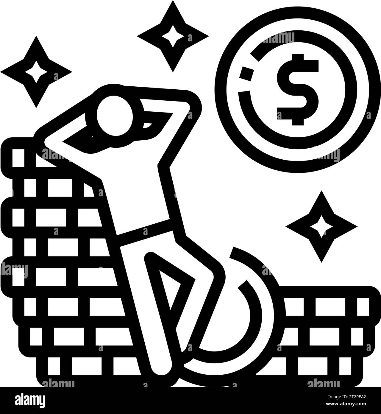 financial independence line icon vector illustration Stock Vector Image ...