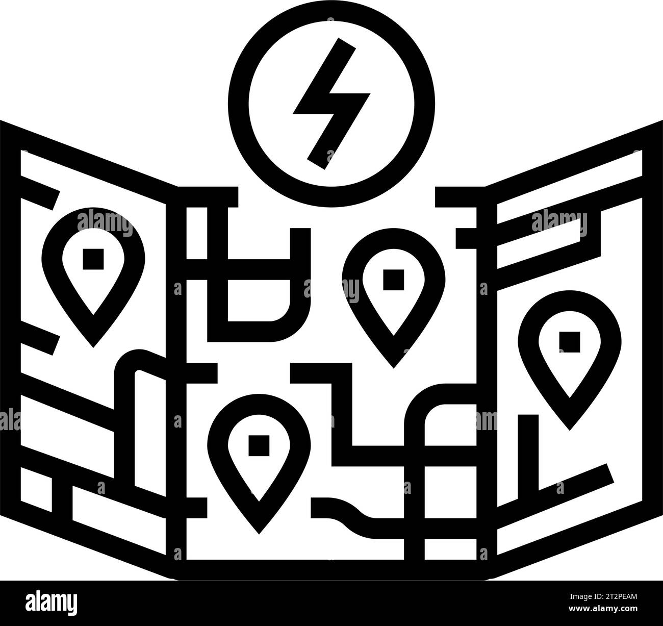 ev charging map electric line icon vector illustration Stock Vector ...