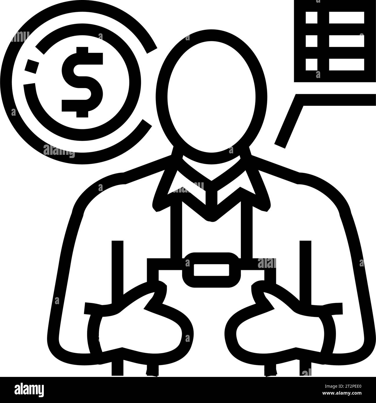 financial advisor line icon vector illustration Stock Vector Image ...
