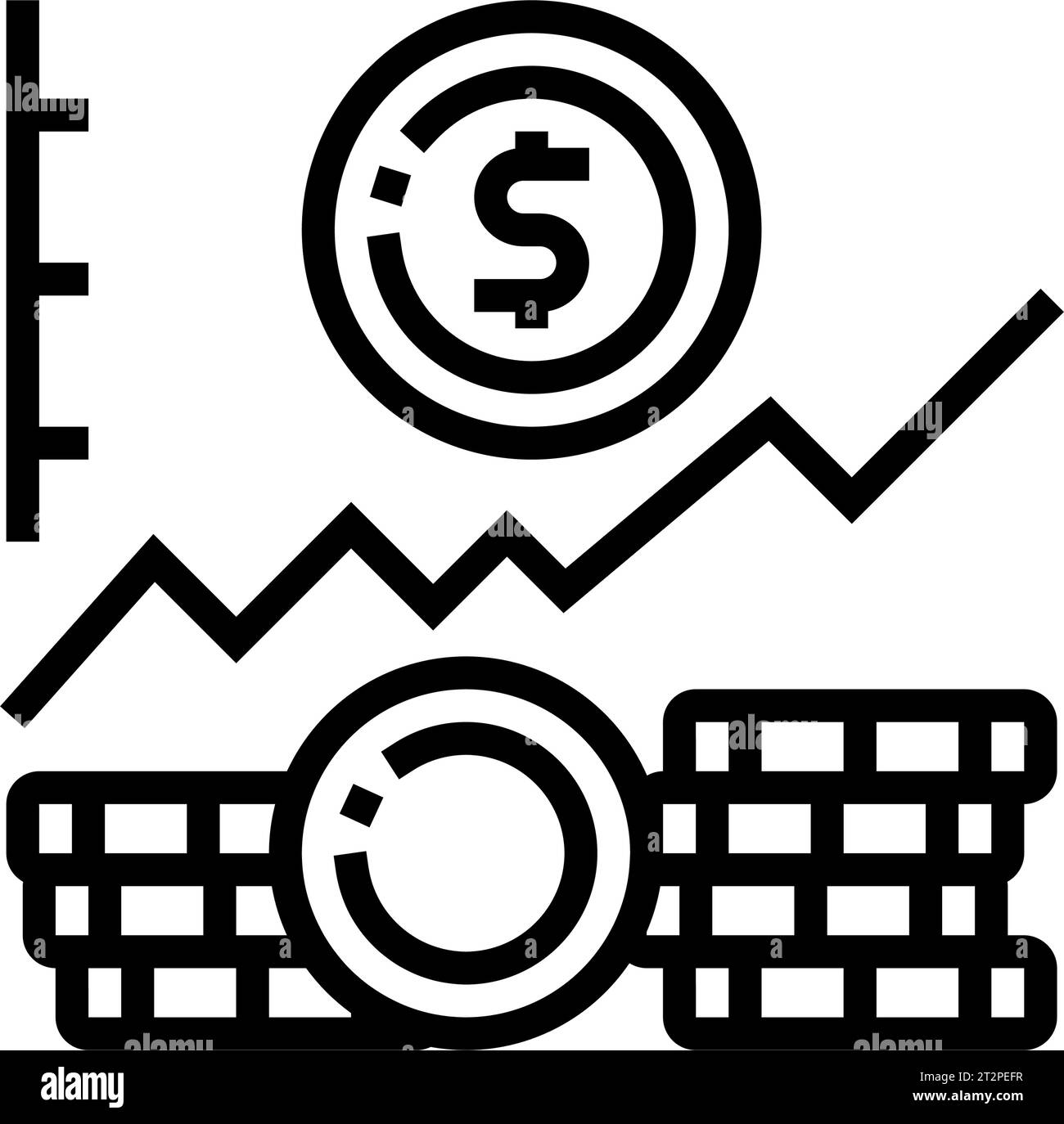 wealth growth financial advisor line icon vector illustration Stock ...