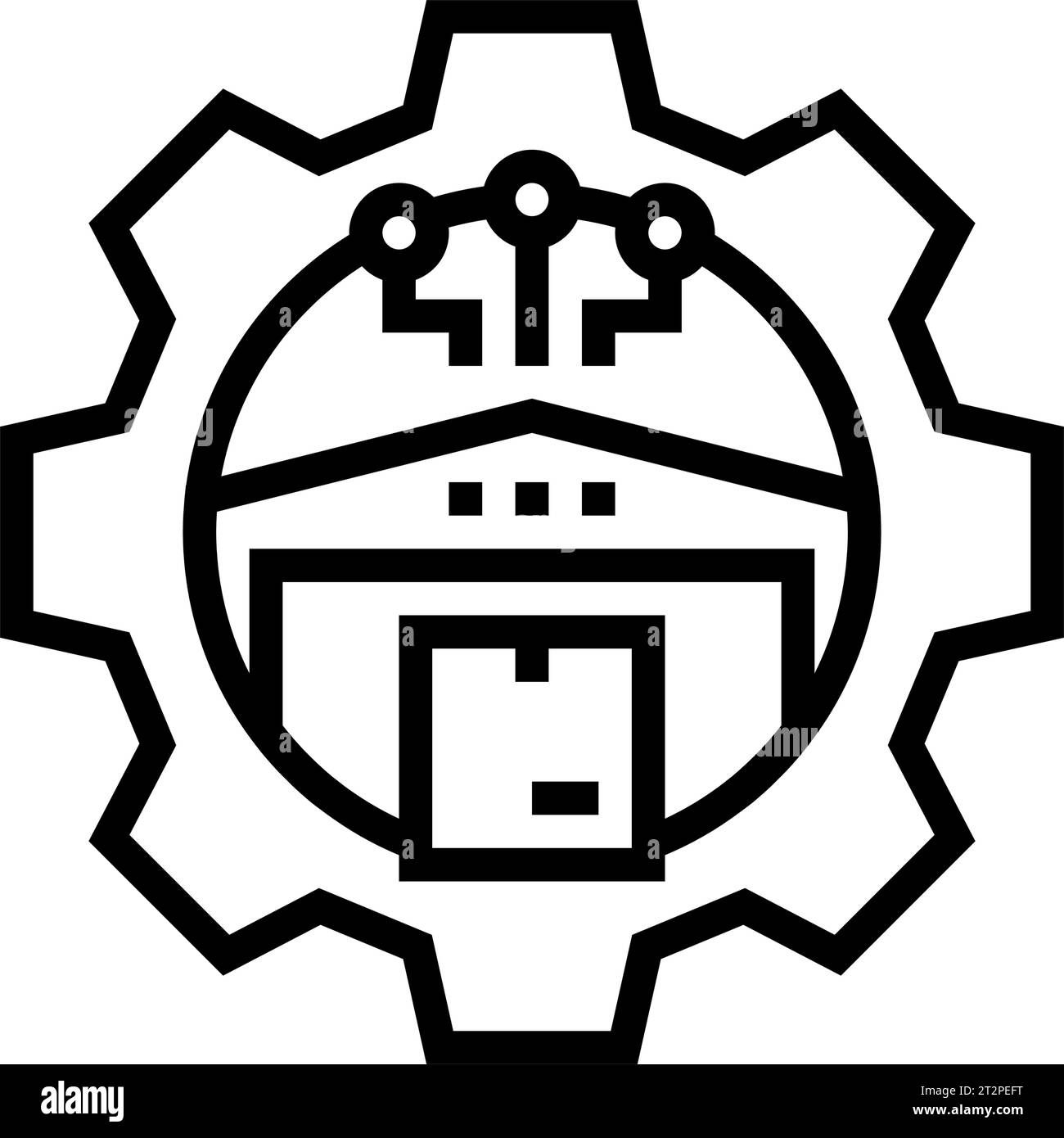 warehouse organization logistic manager line icon vector illustration ...