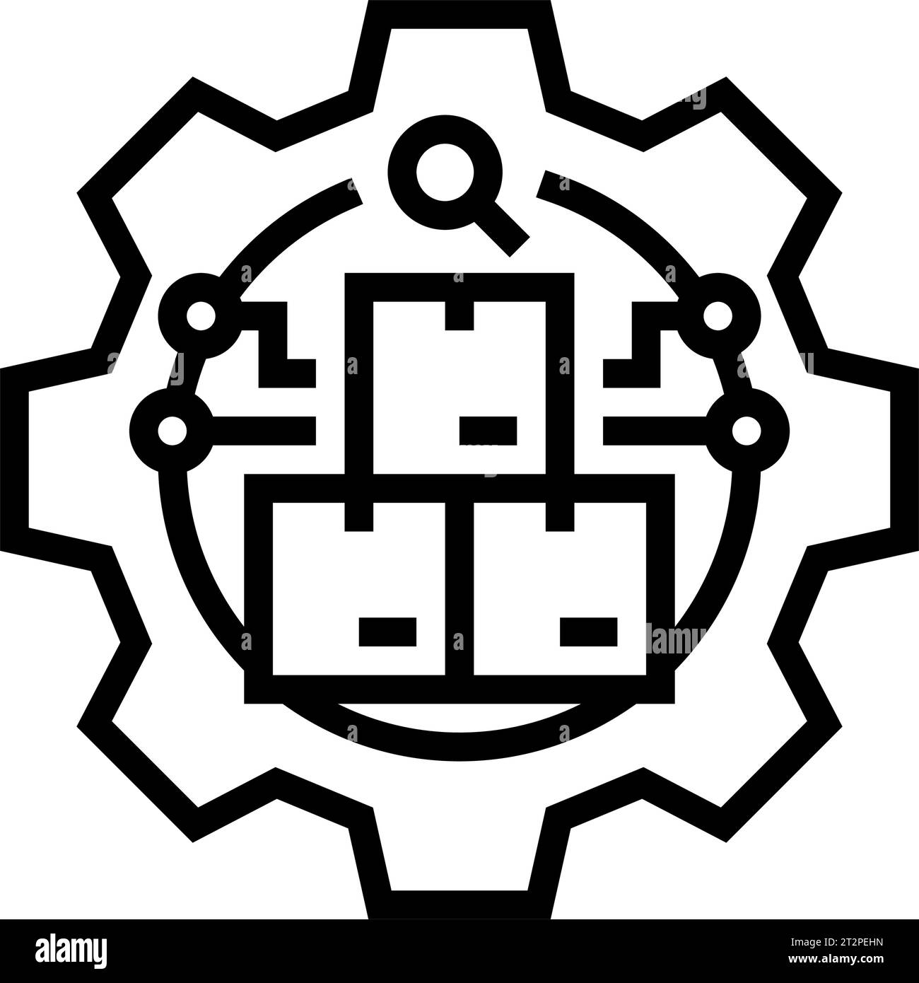 inventory management logistic manager line icon vector illustration ...