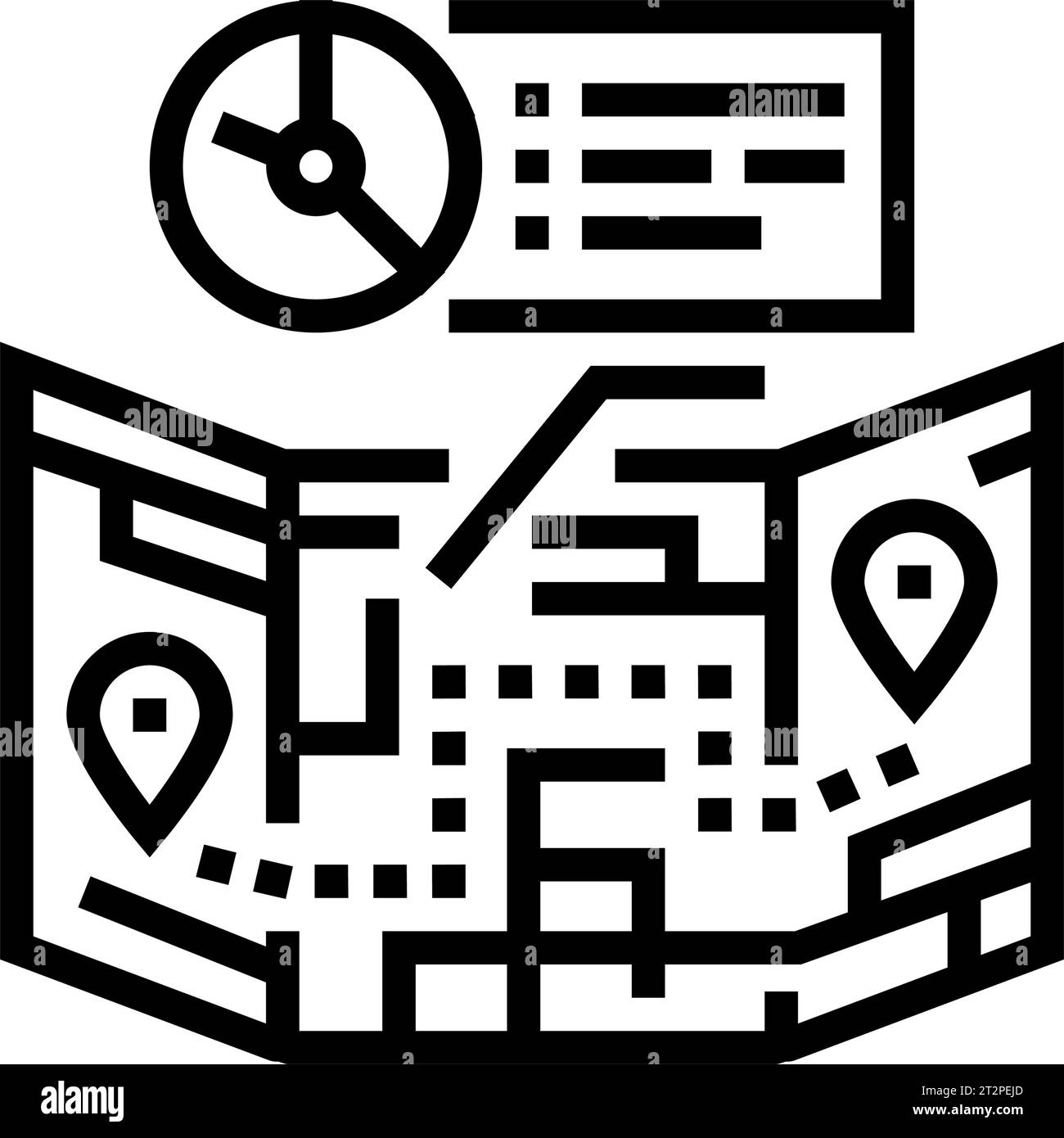 route optimization logistic manager line icon vector illustration Stock ...