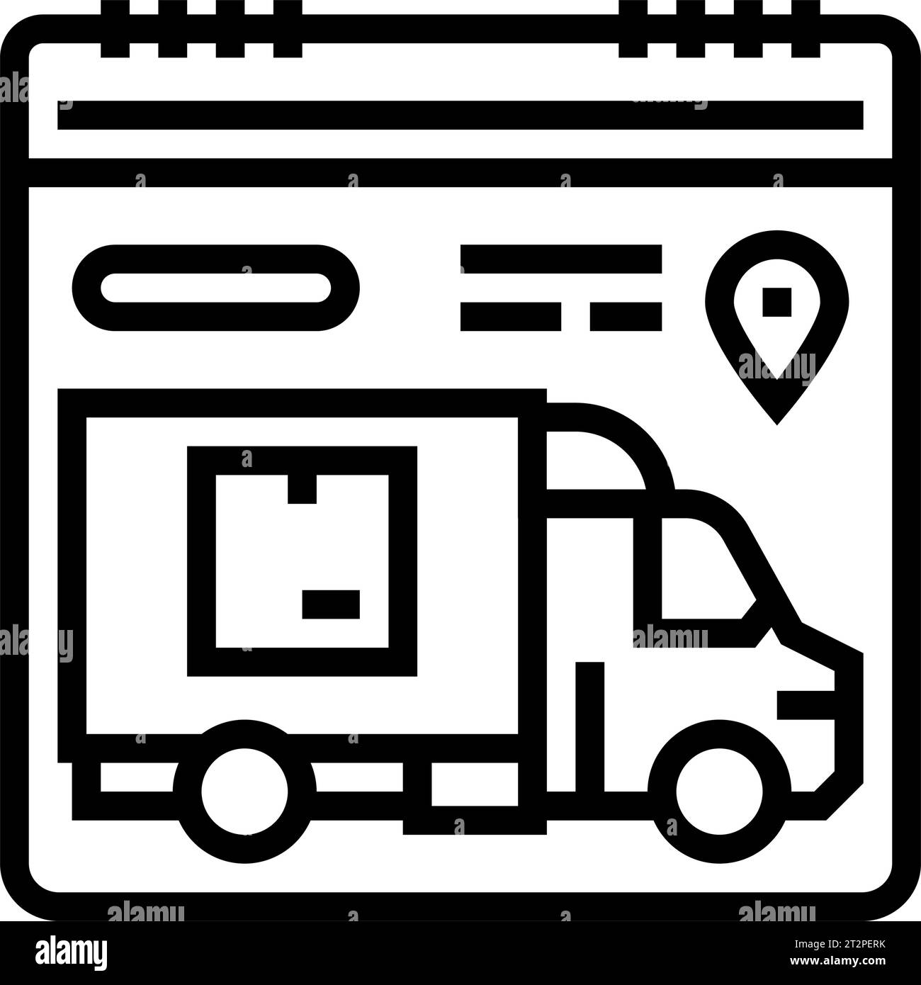 delivery scheduling logistic manager line icon vector illustration ...