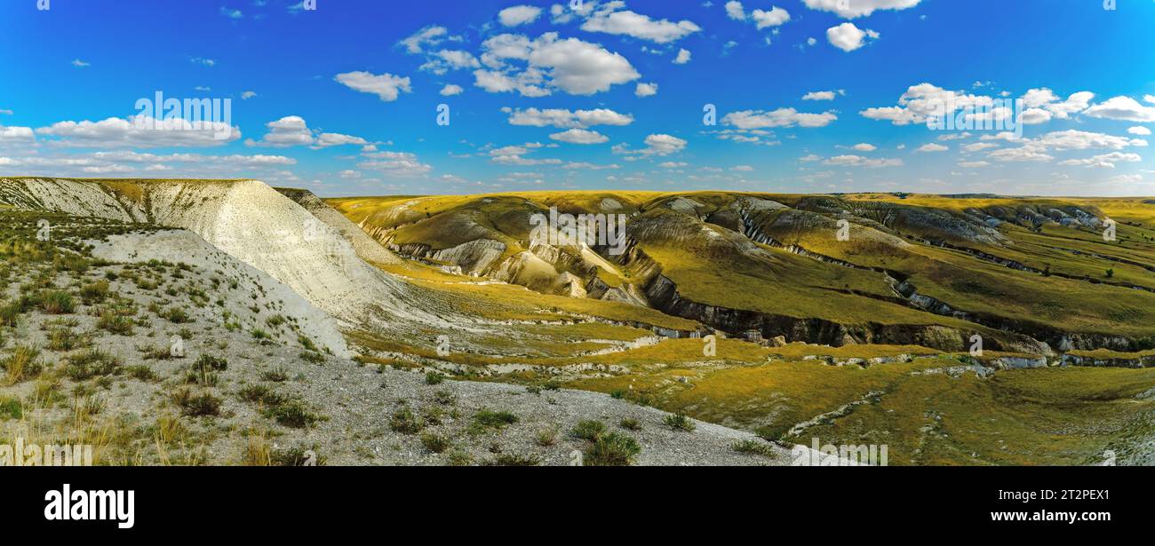 Panorama of the Cretaceous Mountains of the Donskoy Nature Park in the ...
