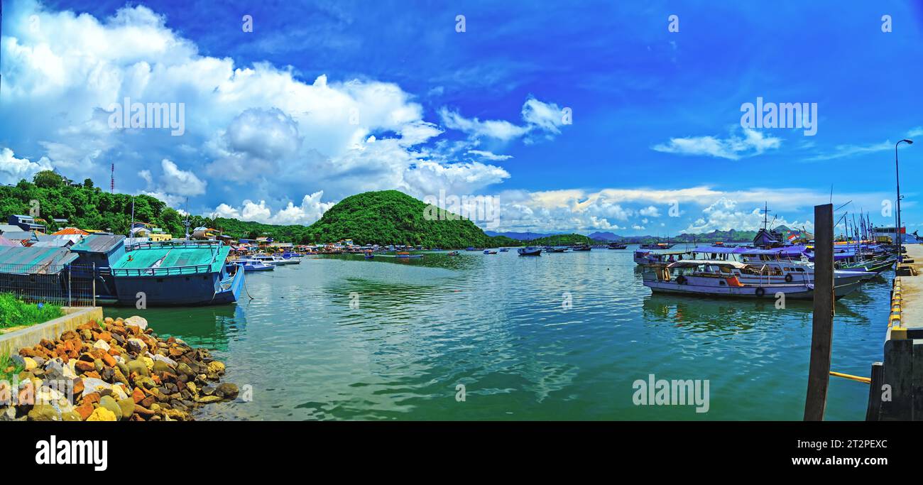 Jetty on the island of Flores, Indonesia. Panorama Stock Photo - Alamy