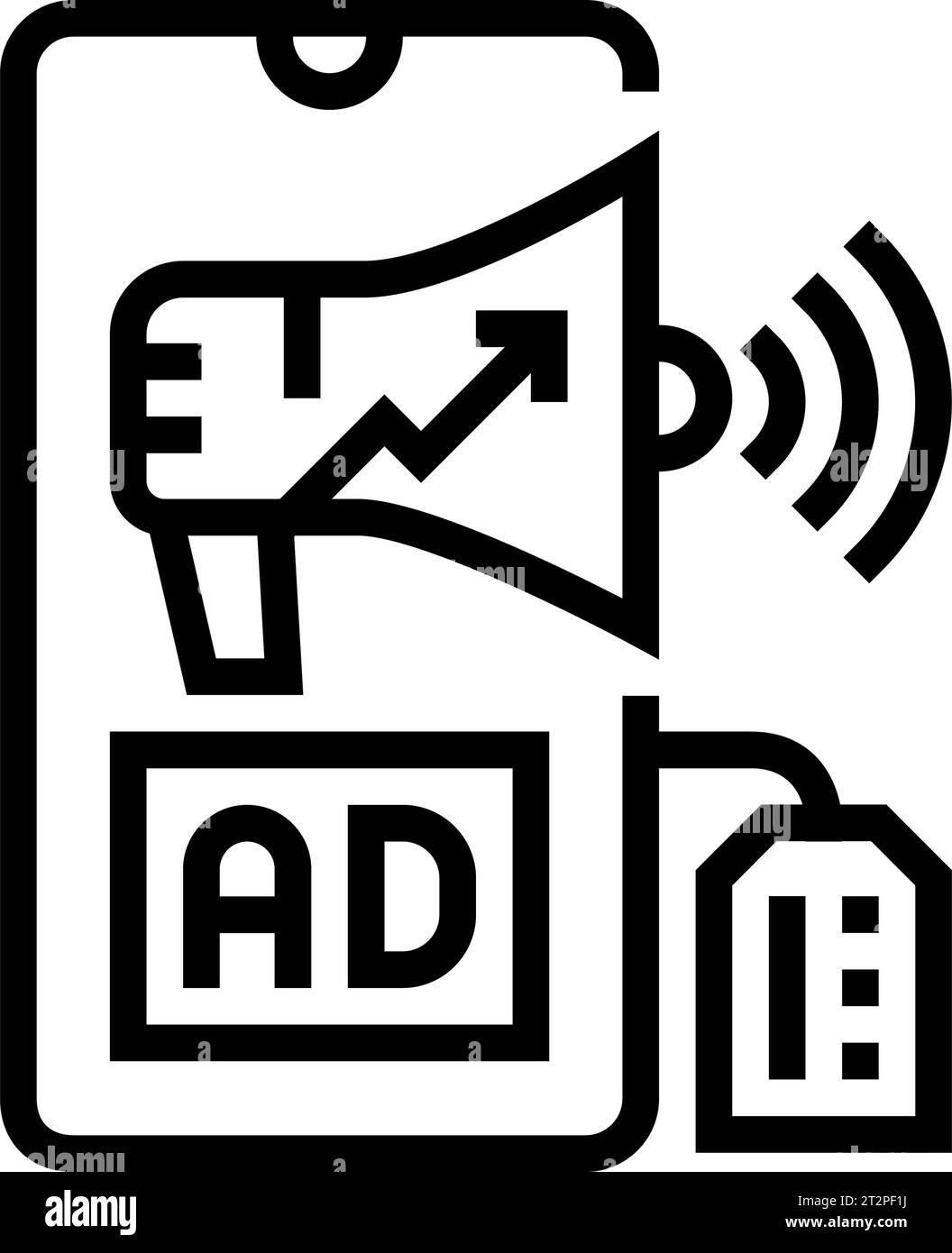 mobile marketing social media line icon vector illustration Stock ...