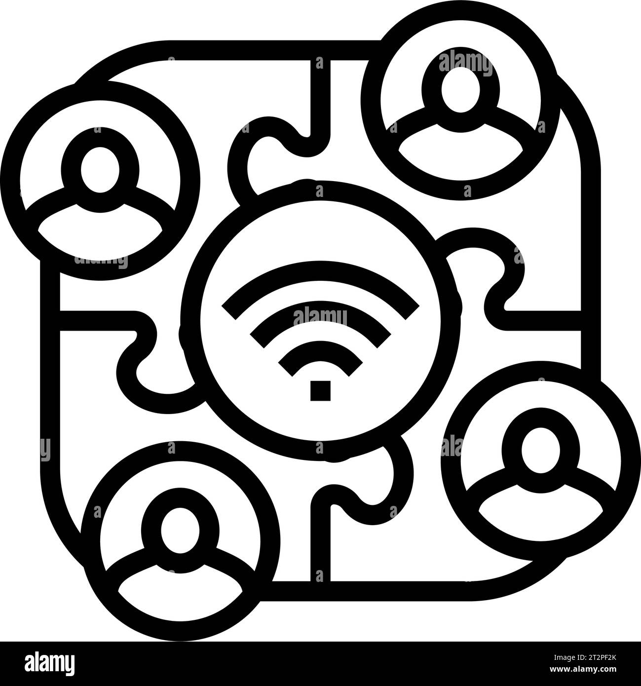 community building social media line icon vector illustration Stock ...