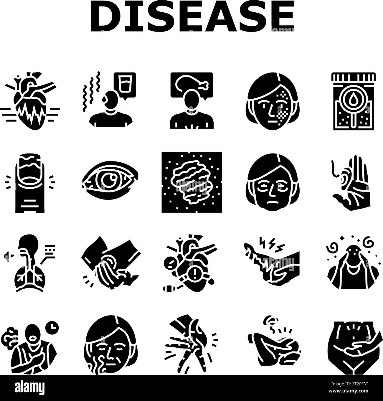 disease symptom health icons set vector Stock Vector Image & Art - Alamy