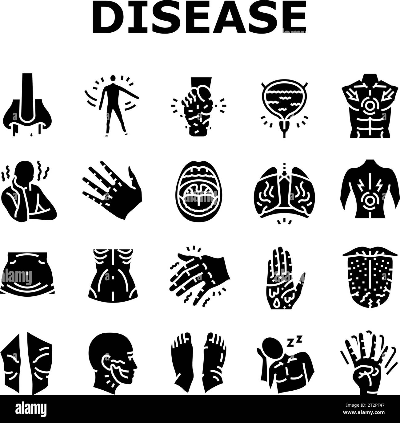 disease symptom health icons set vector Stock Vector Image & Art - Alamy