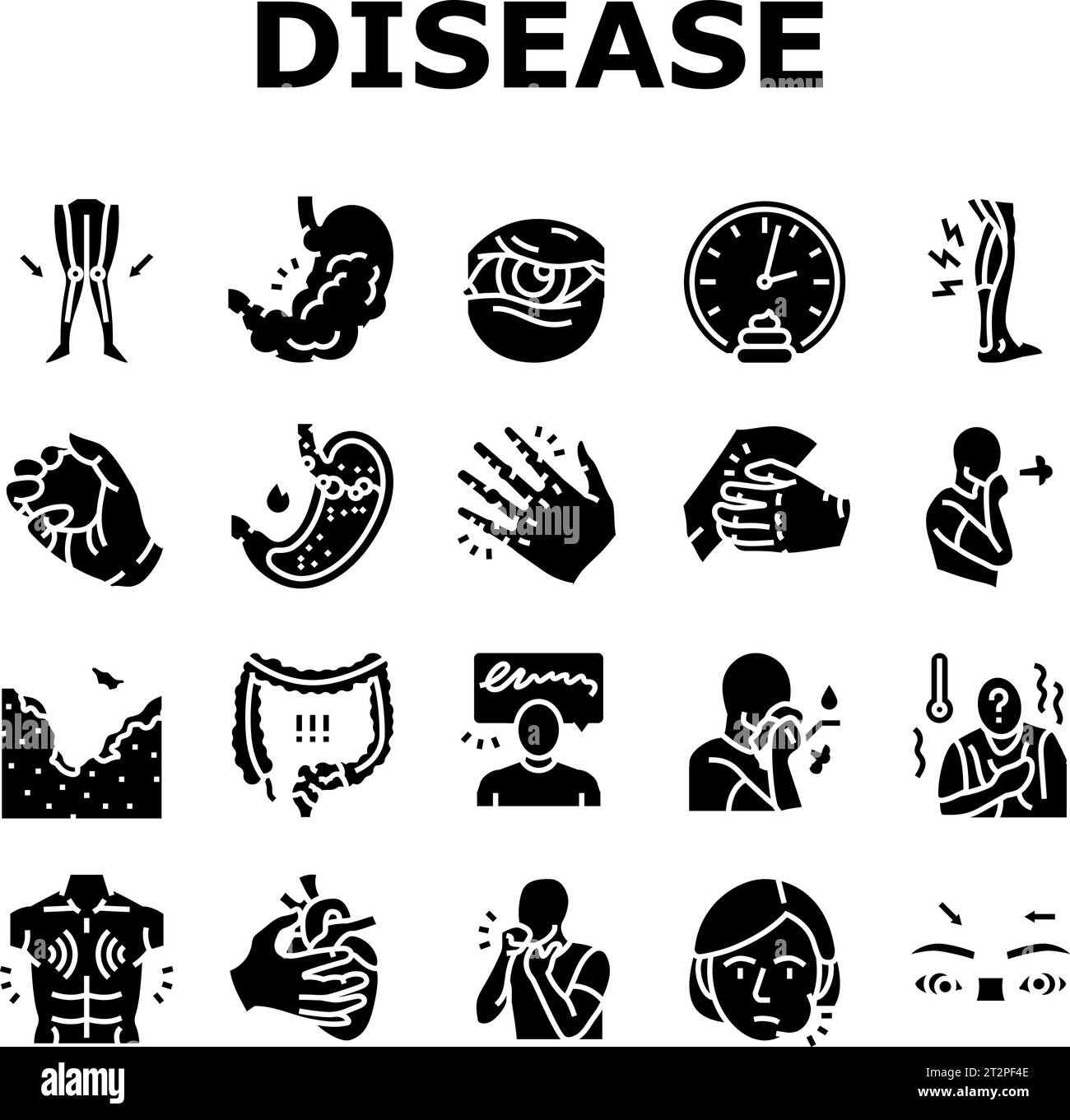 disease symptom health icons set vector Stock Vector Image & Art - Alamy