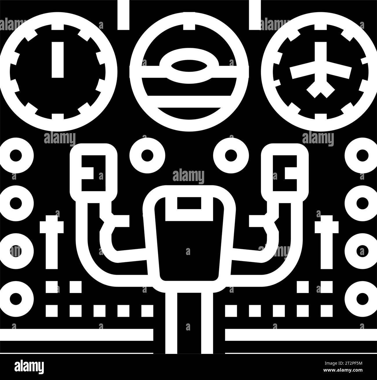 instrument panel aircraft glyph icon vector illustration Stock Vector ...