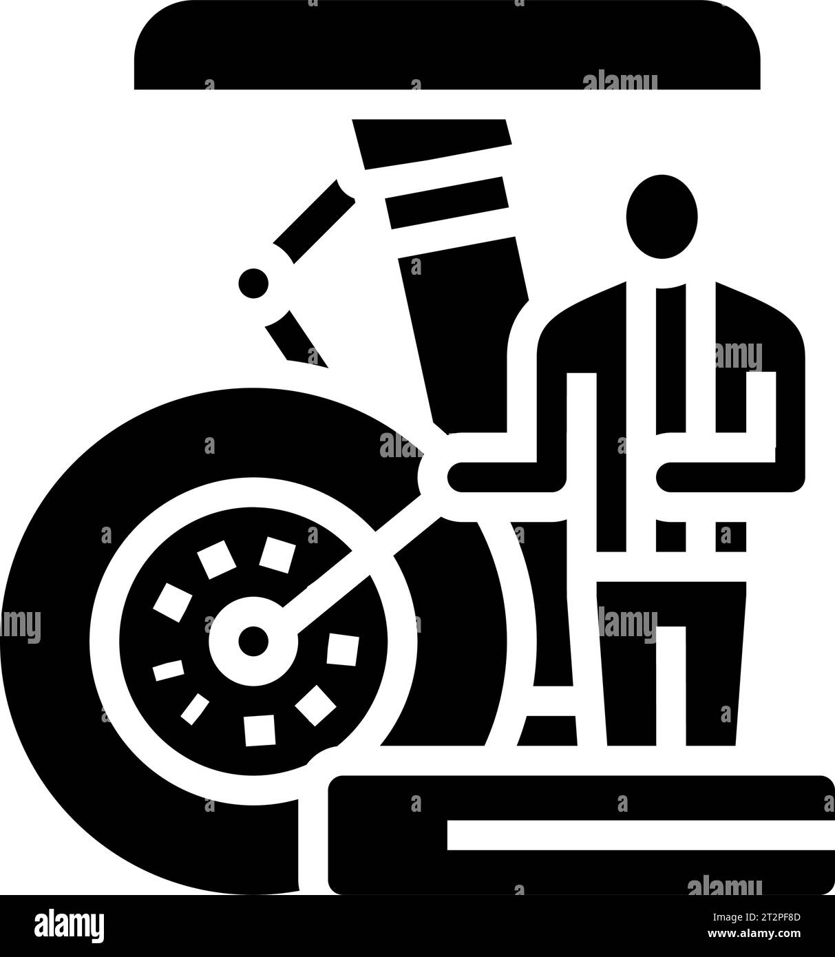 tire replacement aircraft glyph icon vector illustration Stock Vector ...