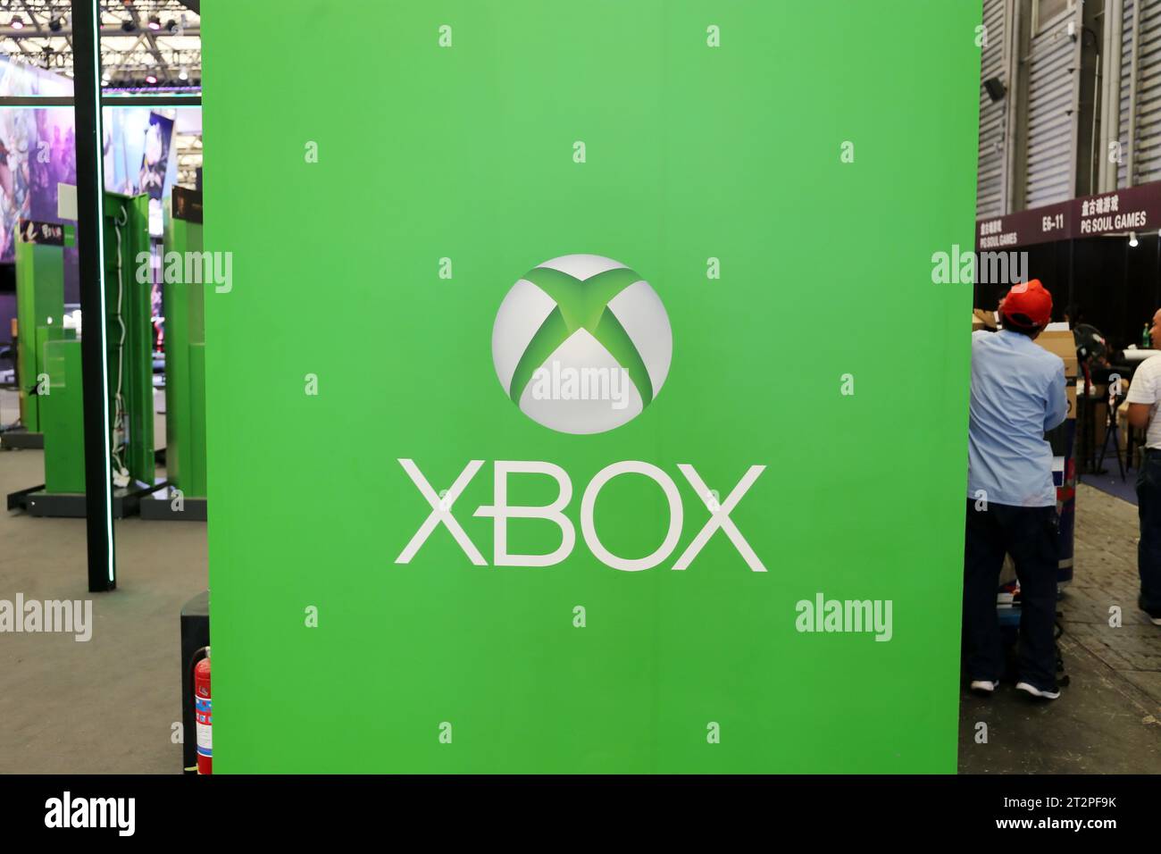 Microsoft's Xbox booth at the Chinajoy gaming show in Shanghai, China ...