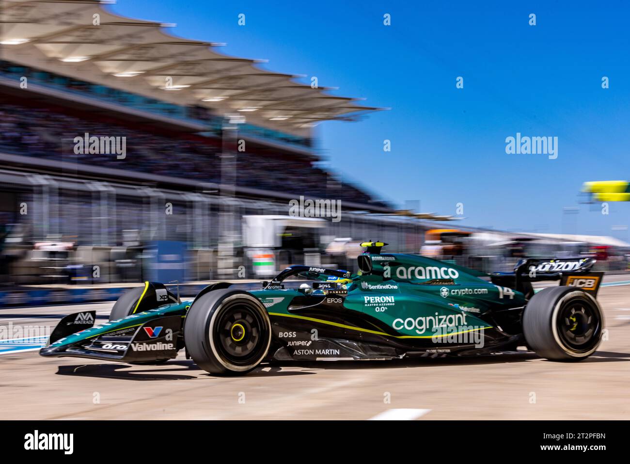 Austin, Texas - October 20th, 2023: Fernando Alonso, driver of the #14 ...